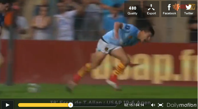 Rugby - Video: Tommy Allan protagonista con Perpignan