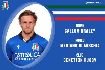 Rugby - Callum Braley – Nazionale italiana Rugby