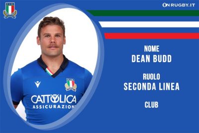 Rugby - Dean Budd – Nazionale italiana Rugby